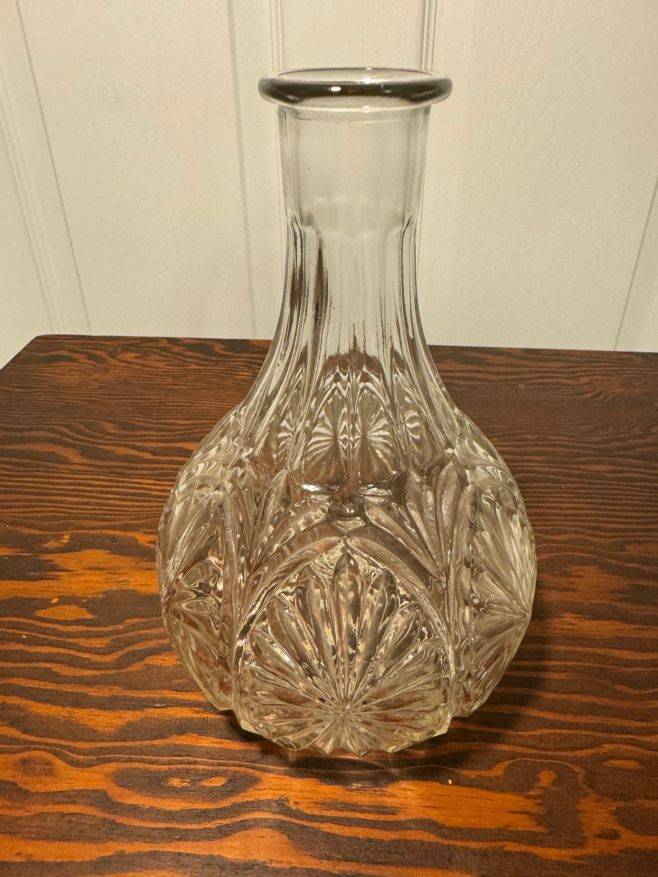 Anchor Hocking Pressed Glass Medallion Clear 7 1/2 Inch Decanter (no ...