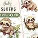 Baby Sloths Clipart Bundle, 20 High Quality PNG, Cute Sloths Clipart ...
