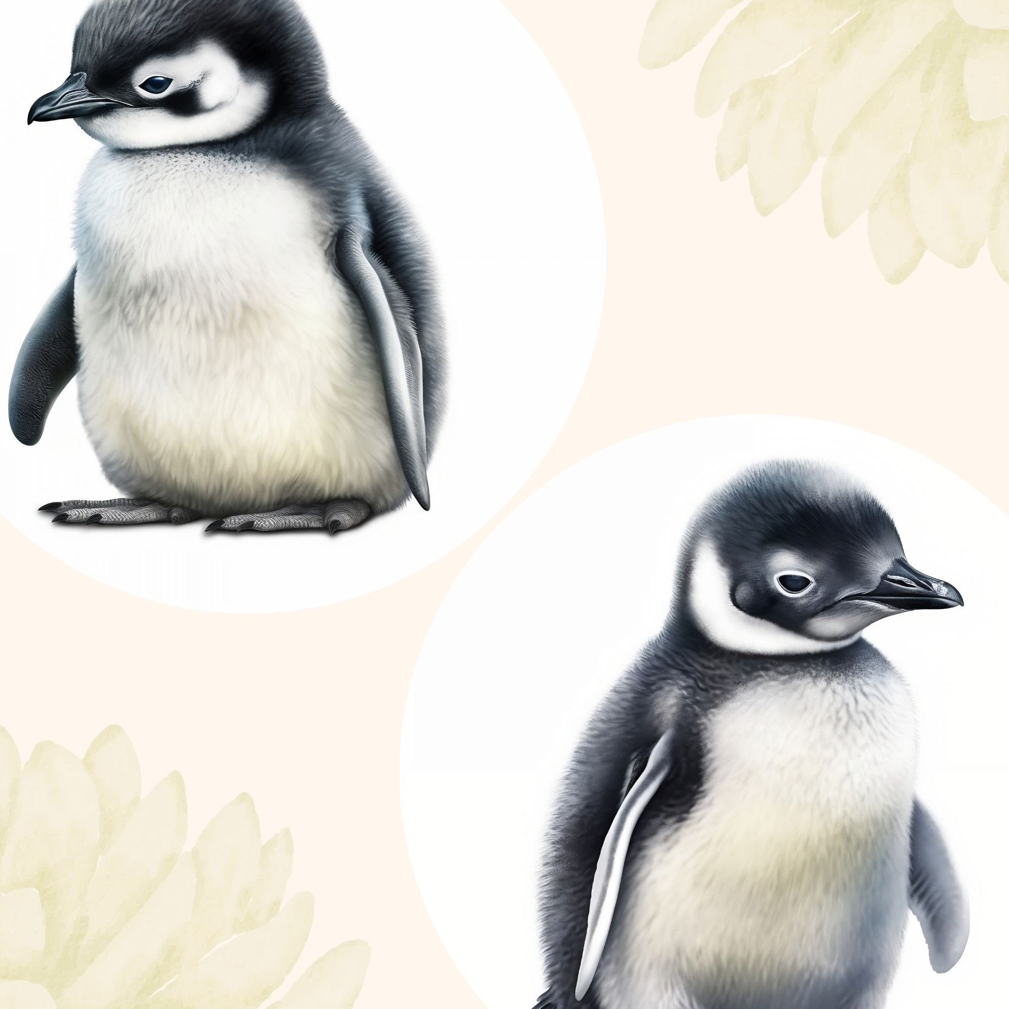 Penguin Clipart, 12 High Quality PNG, Realistic Penguins, Watercolor ...