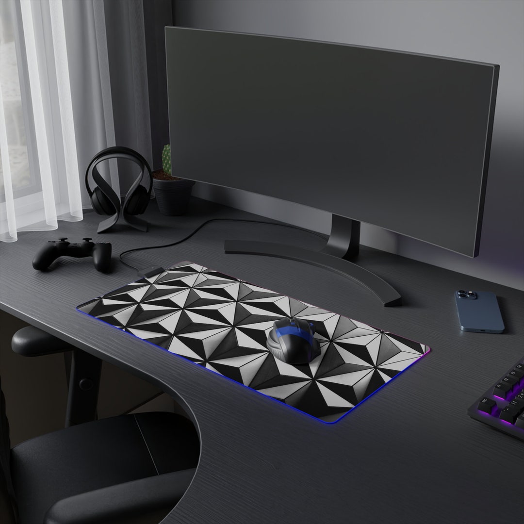 Color-changing LED Triangle Gaming Mouse Pad Monochrome - Etsy
