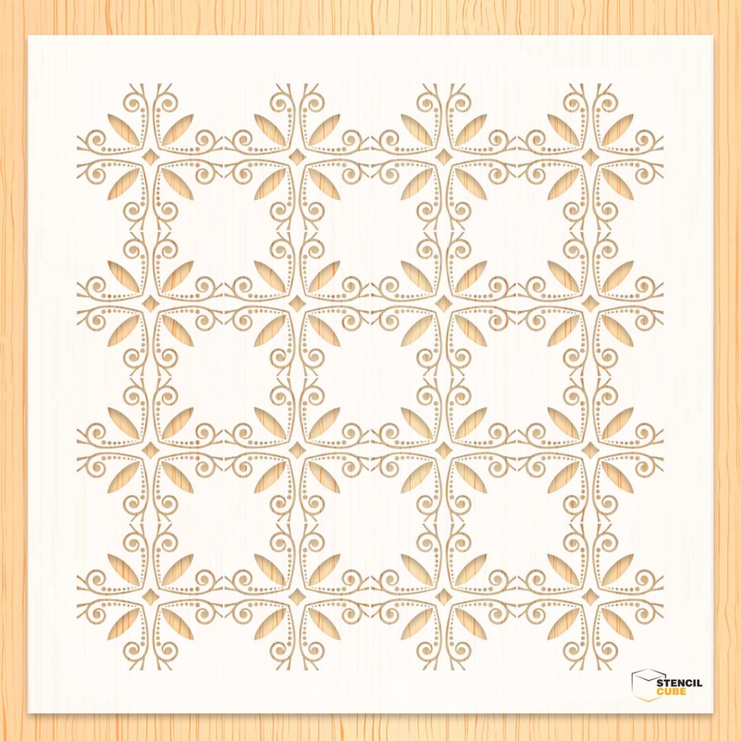 Floral Floor Pattern Stencil - Etsy