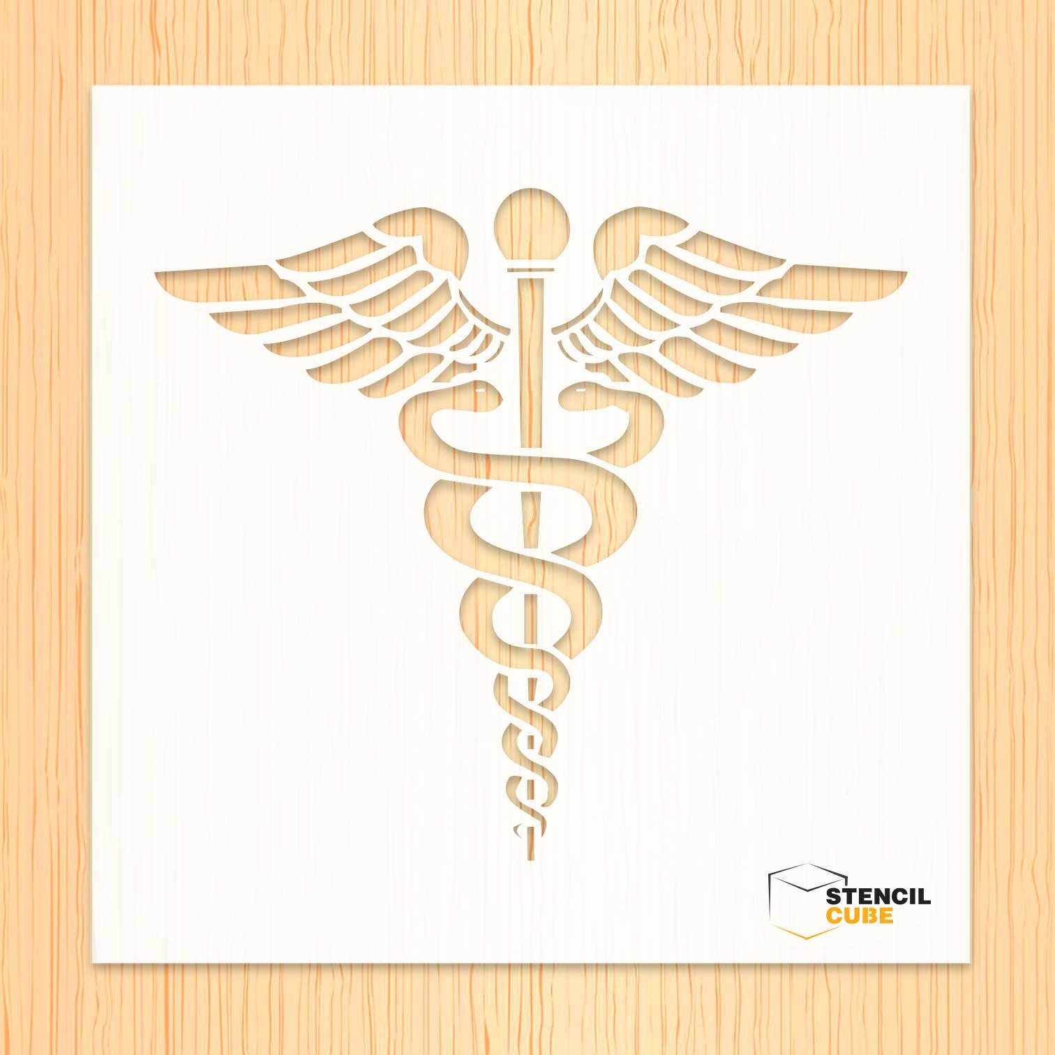 Medical Snake Caduceus Stencil - Etsy