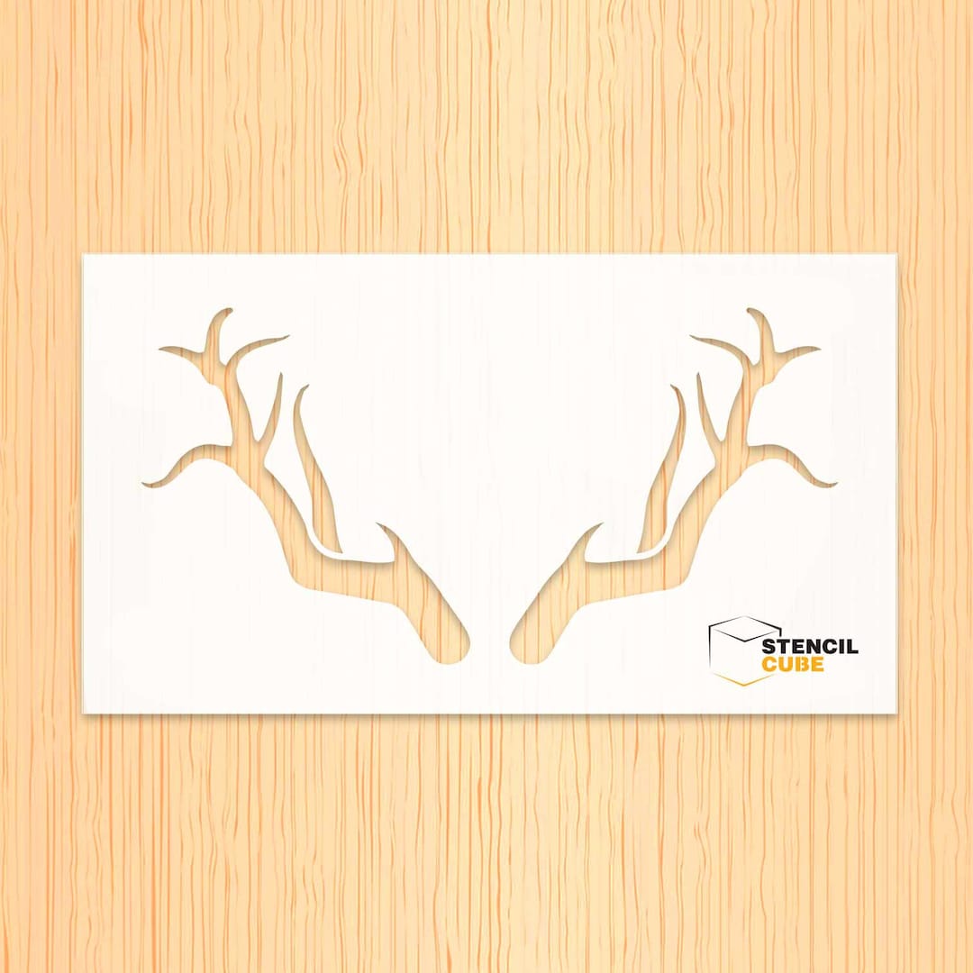 Deer Antlers Stencil Painting A Deer Horn Stencil Wall Decoration With ...