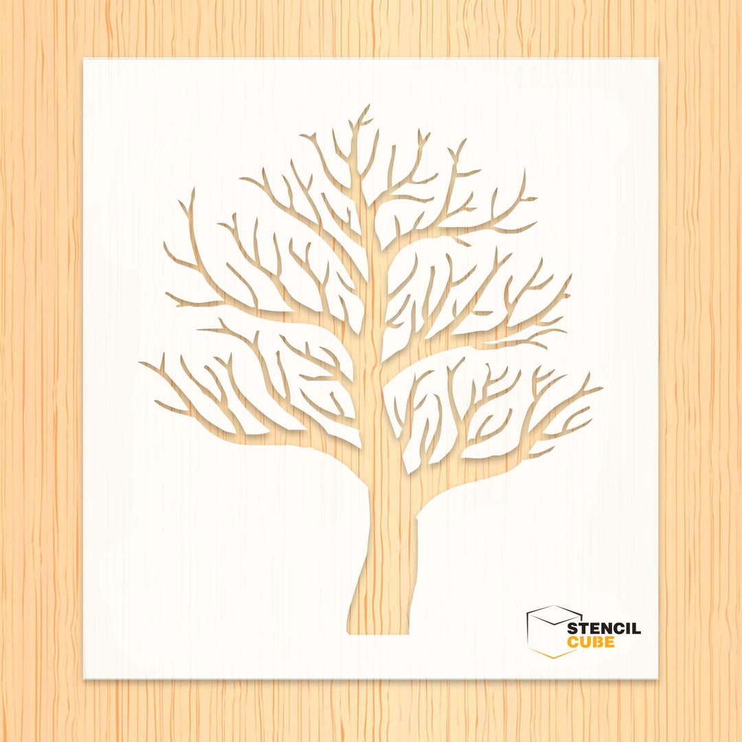 Winter Bare Tree Stencil - Etsy