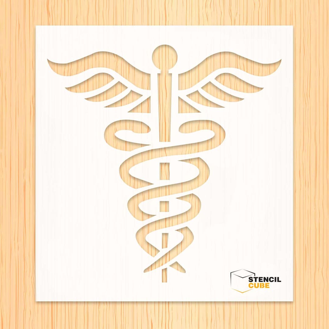 Caduceus Medical Symbol Stencil - Etsy