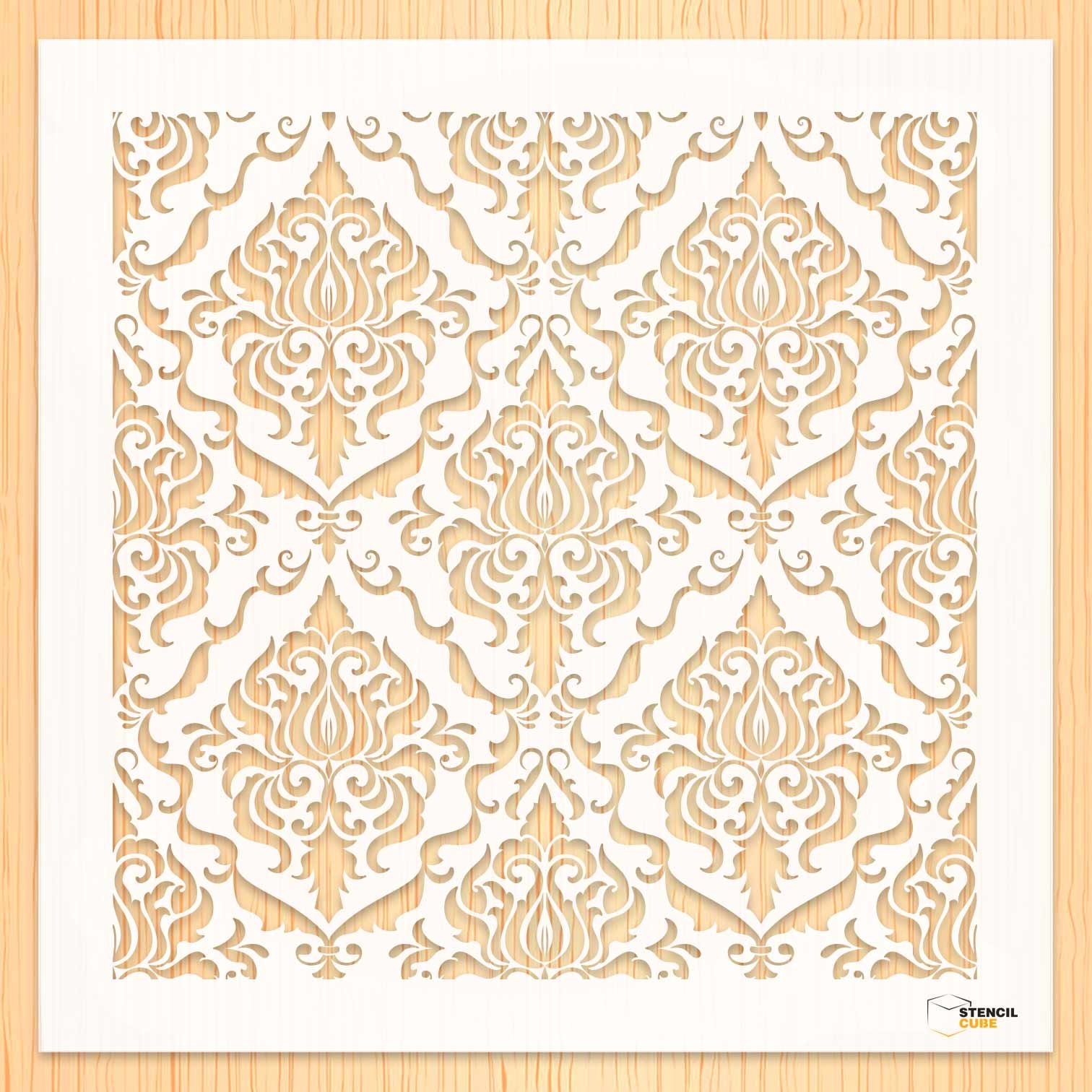 Luxury Damask Wall Pattern Stencil - Etsy