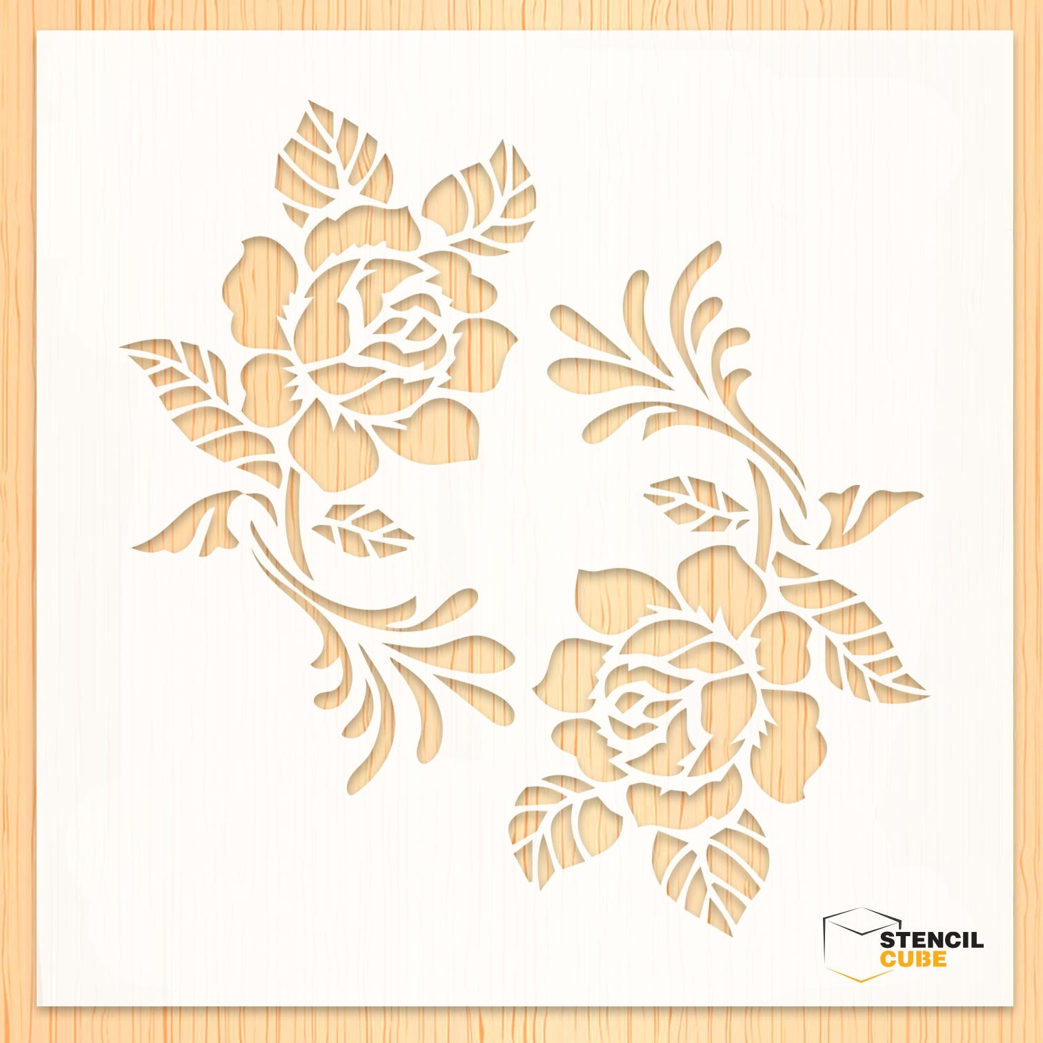 Corner Flower Motif Stencil - Etsy