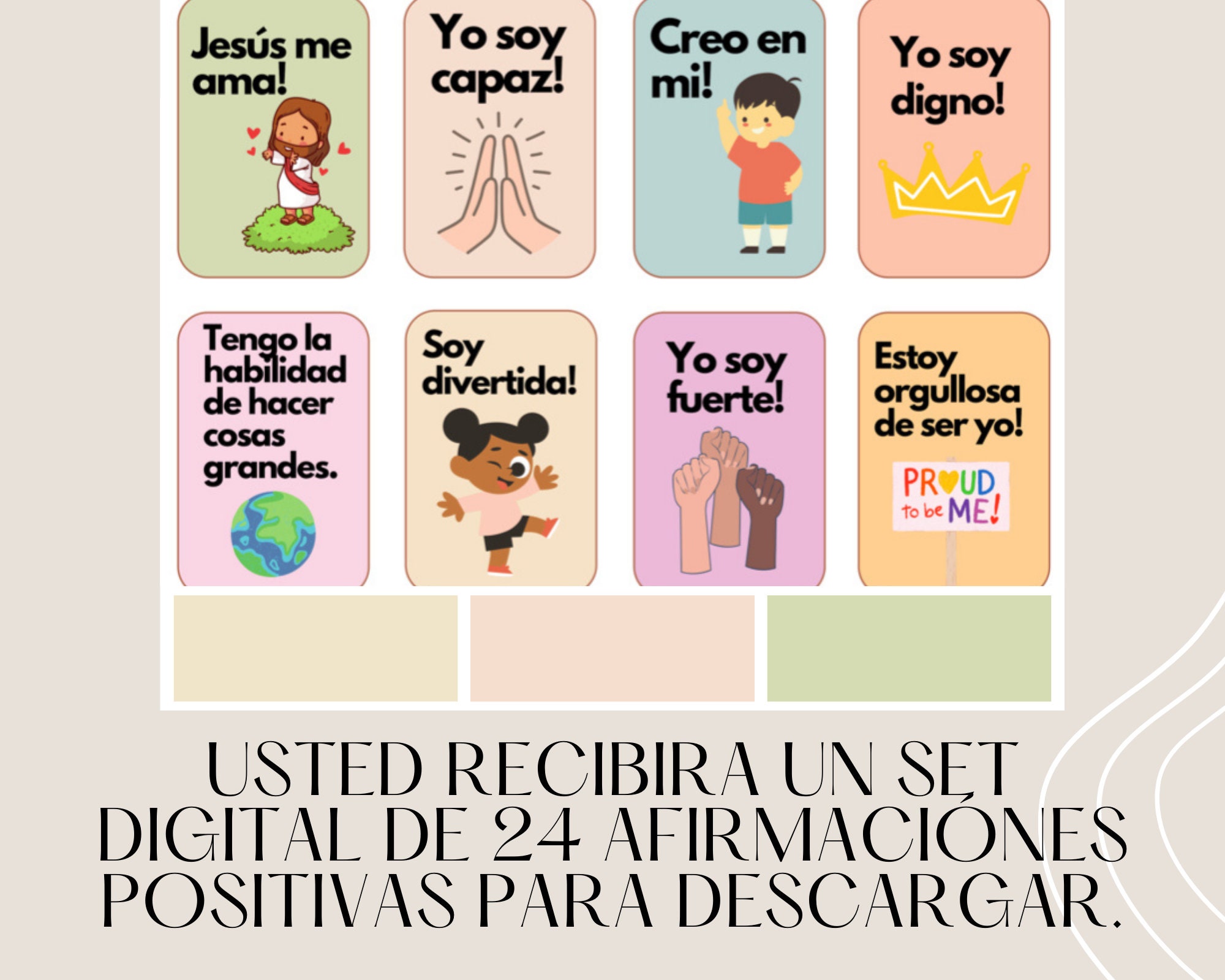 Afirmaciones Para Niños | Affirmation Cards | for Kids | Spanish ...