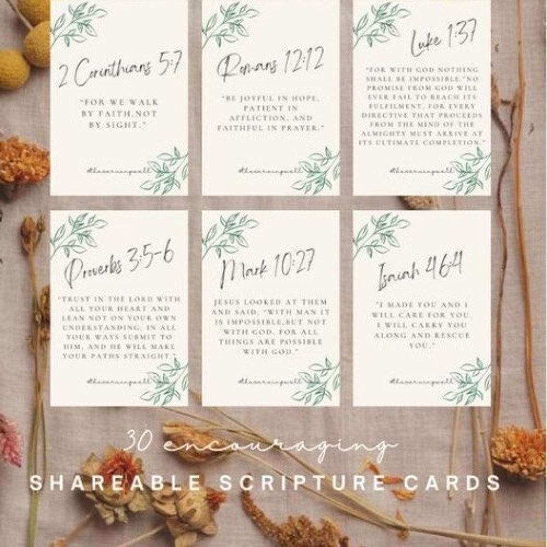 Shareable Scripture Cards Bible Verse Digital Printable - Etsy