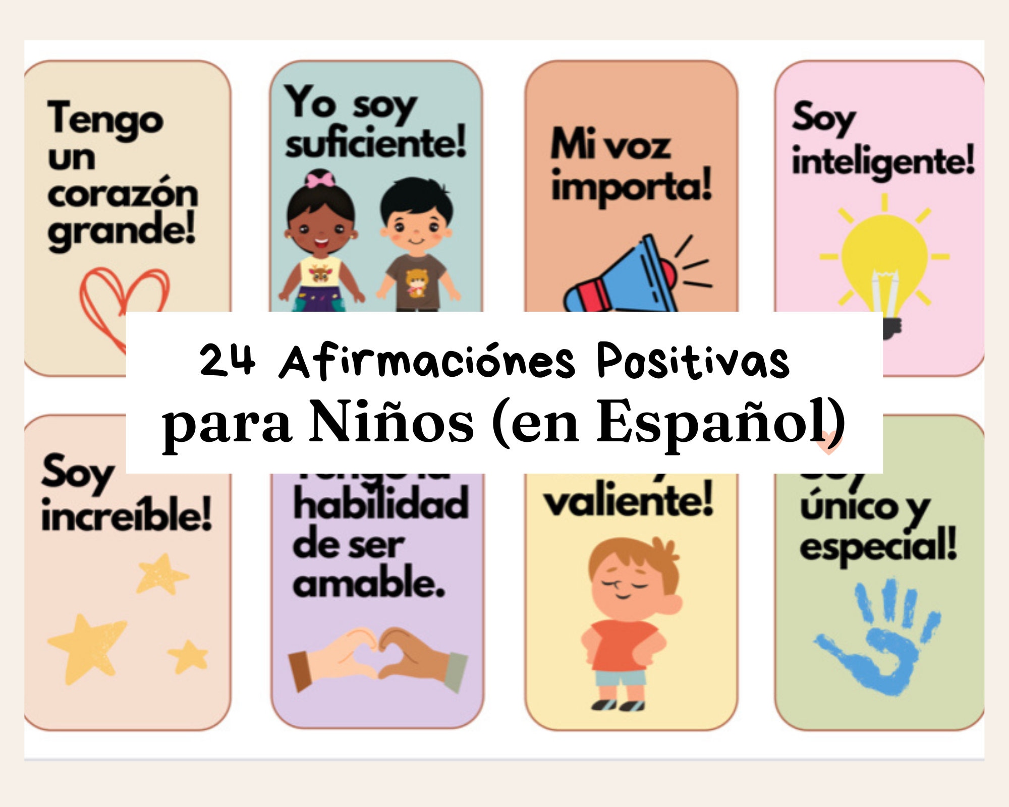 Afirmaciones para Niños / Tarjetas de afirmaciones / Para niños ...