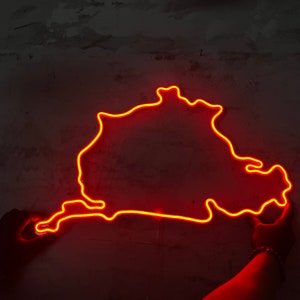 Nürburgring Track Neon Sign / Racing Track Decor / Race Track Neon Sign ...