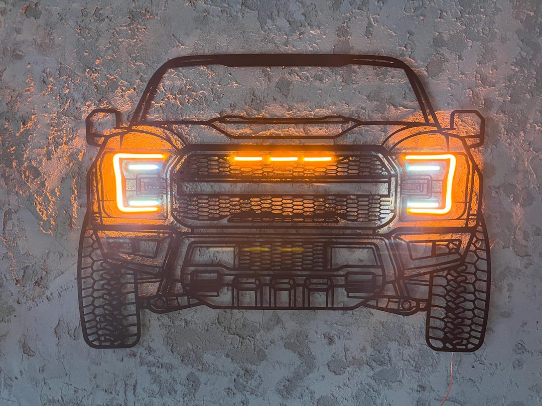 Vintage Car Metal Decor - F150 Metal Led Wall Art - Unique Man Cave Art ...
