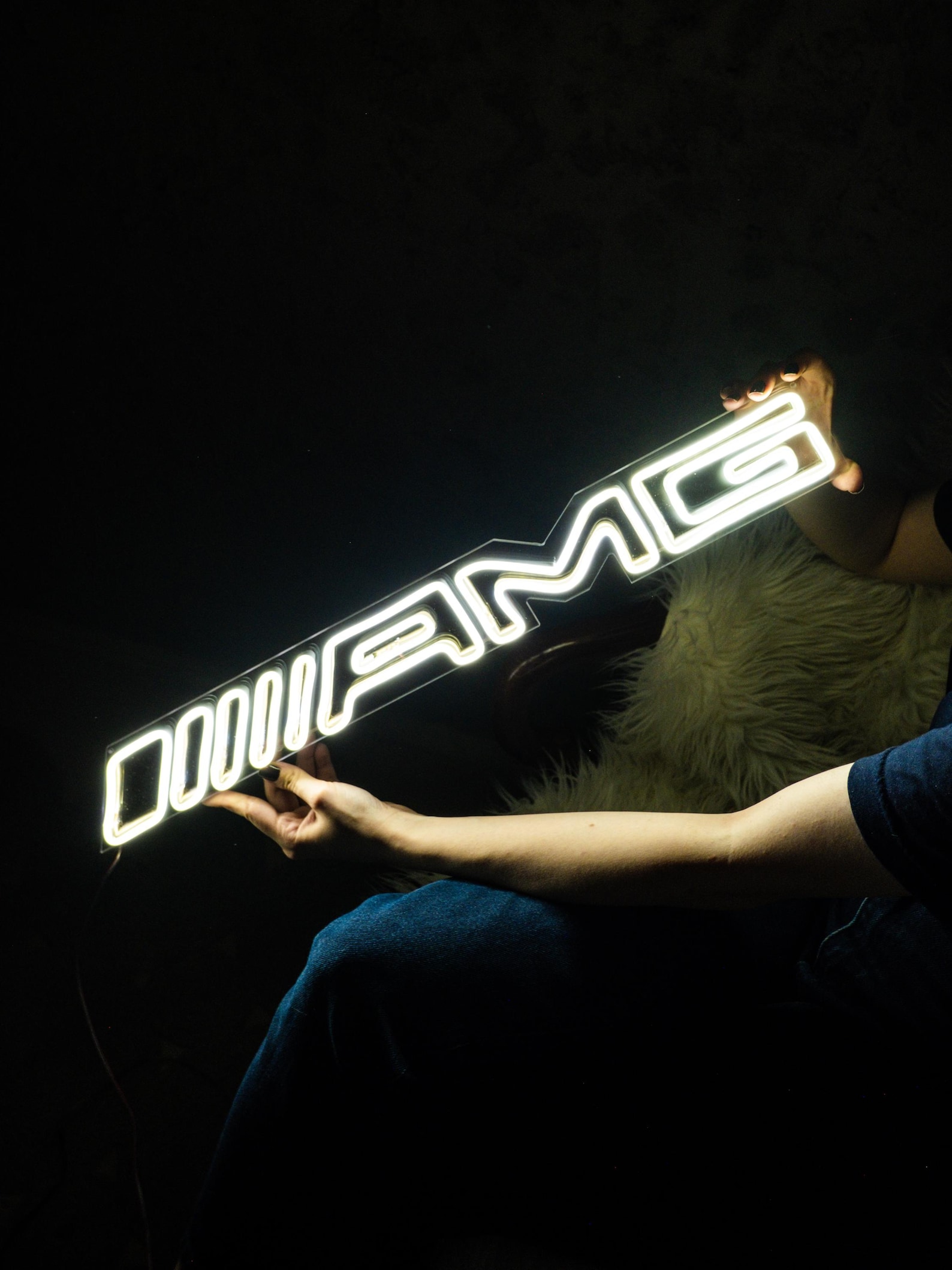 Amg Car Neon Sign / Neon Sign / Logo Neon Sign / Neon Sign Bedroom ...