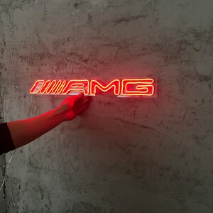 Amg Car Neon Sign / Neon Sign / Logo Neon Sign / Neon Sign Bedroom ...