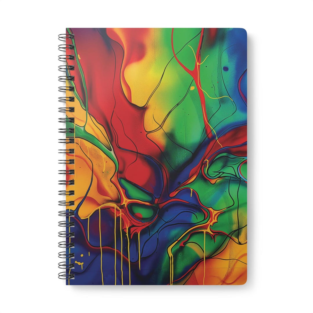 Notebook, Street Graffiti Design, A5 Wirobound Journal, Urban Notebook ...