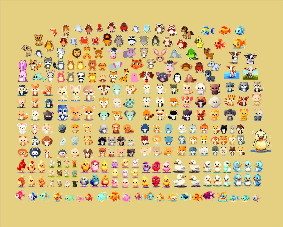 271 Cute Animals Vector File SVG PDF - Etsy