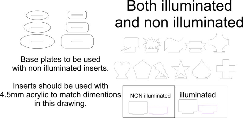 LED Light up Acrylic SVG CDR and Pdf and Non Light up Laser - Etsy