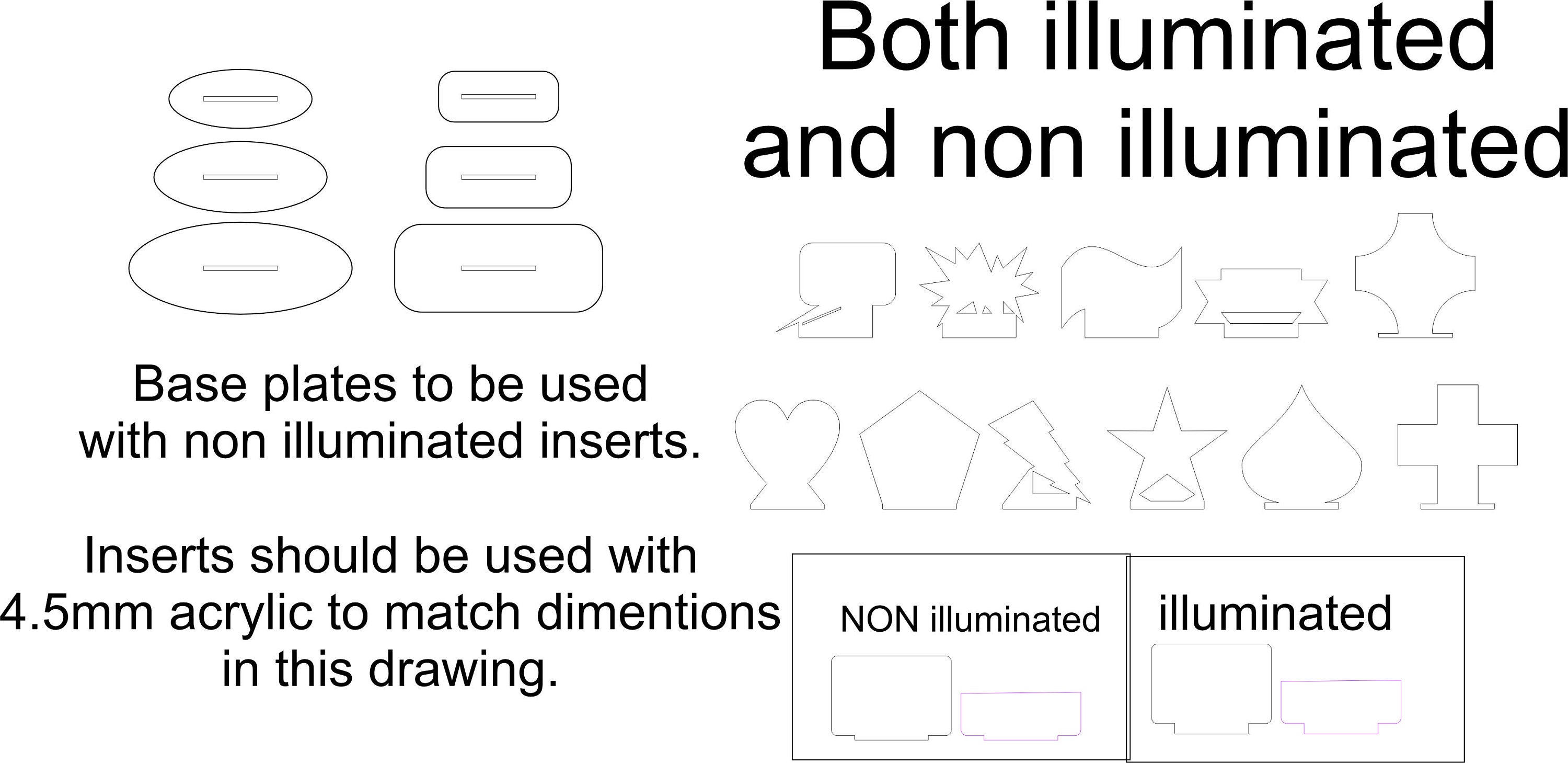 LED Light up Acrylic SVG CDR and Pdf and Non Light up Laser - Etsy