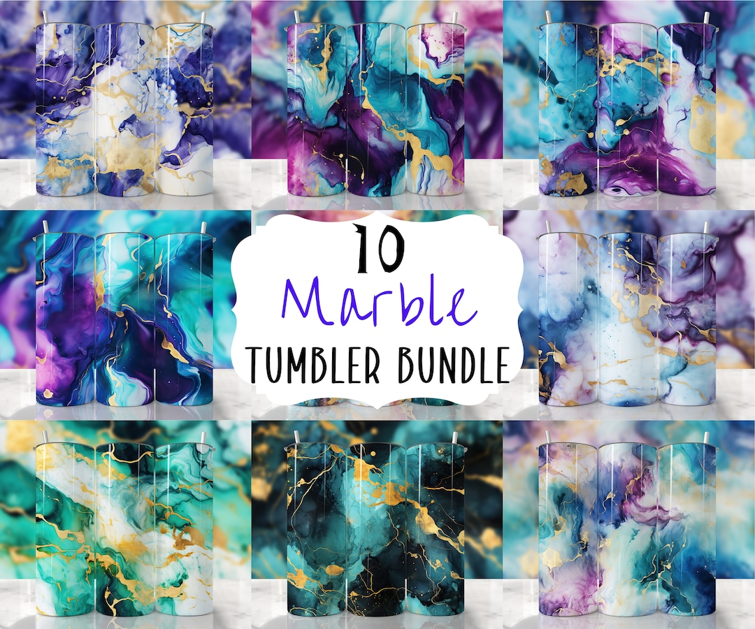 Marble Tumbler Wrap Bundle, Seamless Tumbler Wrap, Blue Marble Tumbler ...