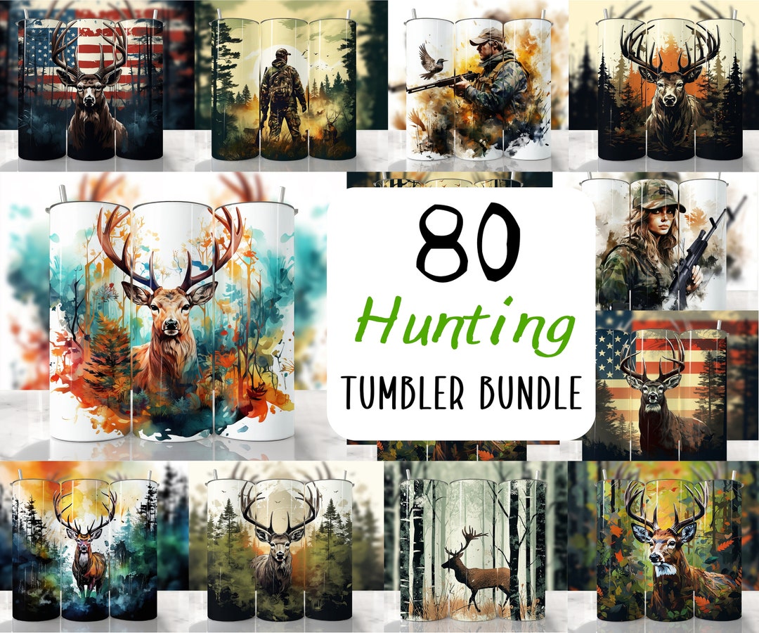 80 Hunting Tumbler Wrap Bundle, Deer Hunting Tumbler Wrap, Hunting ...
