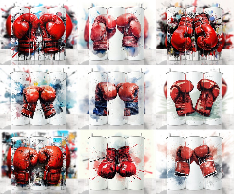 Boxing Tumbler Wrap Bundle, 20oz Tumbler Wrap, Sport Tumbler Wrap ...