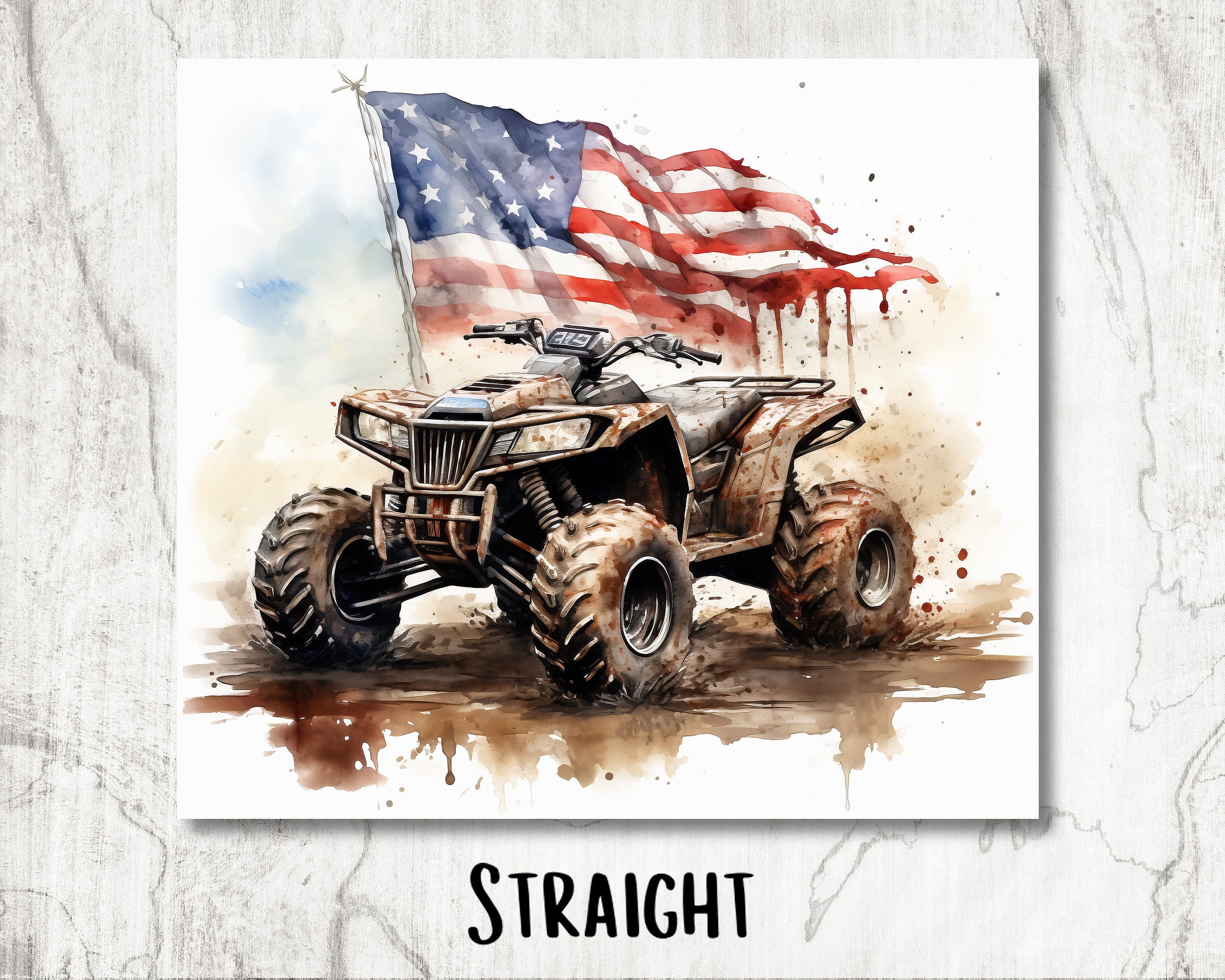 ATV Tumbler Wrap, Watercolor Tumbler ATV Wrap, American Tumbler Wrap ...