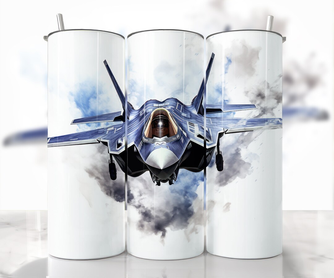 Fighter Jet Tumbler Tumbler Wrap PNG, Air Force Tumbler Wrap, Straight ...