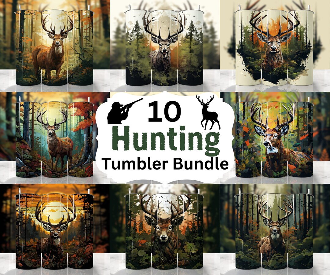 10 Hunting Tumbler Wrap Bundle, Deer Hunting Tumbler Wrap, Hunting ...