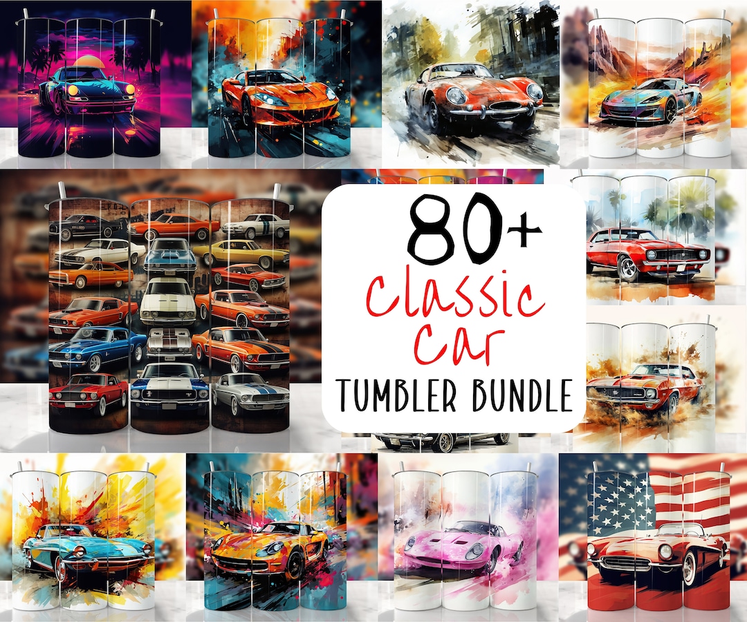 Muscle Car Tumbler Wrap, Vintage Car Tumbler, Straight & Tapered ...