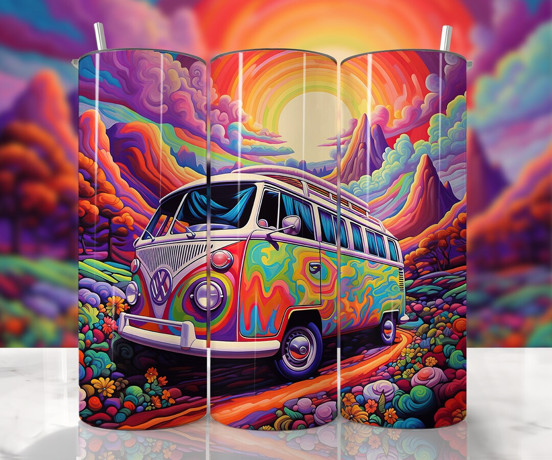 Van Tumbler Wrap, Psychedelic Van Wrap, Straight & Tapered Tumbler ...