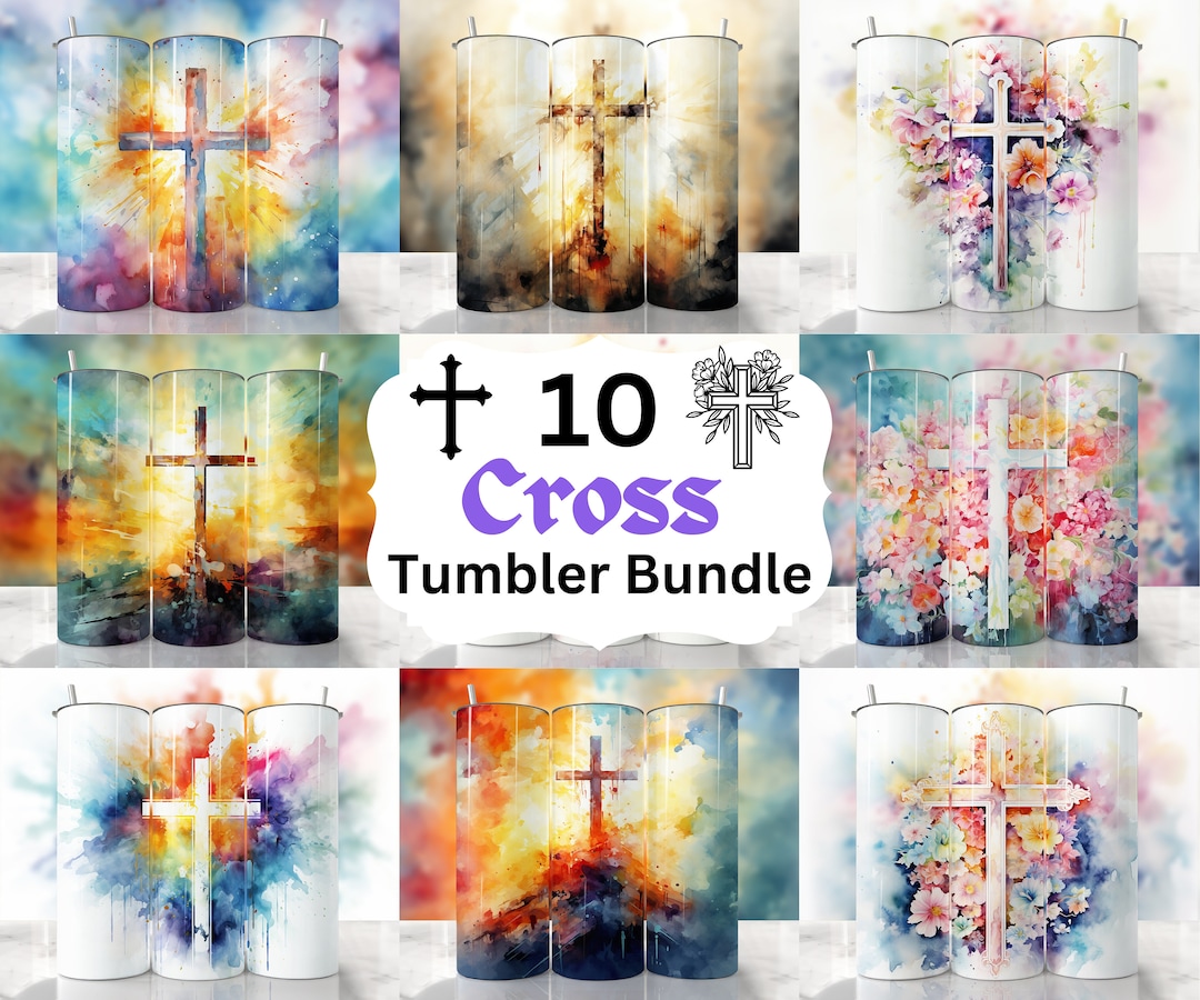 Cross Tumbler Wrap Bundle, Faith Tumbler Wrap, Religious Tumbler Wrap ...