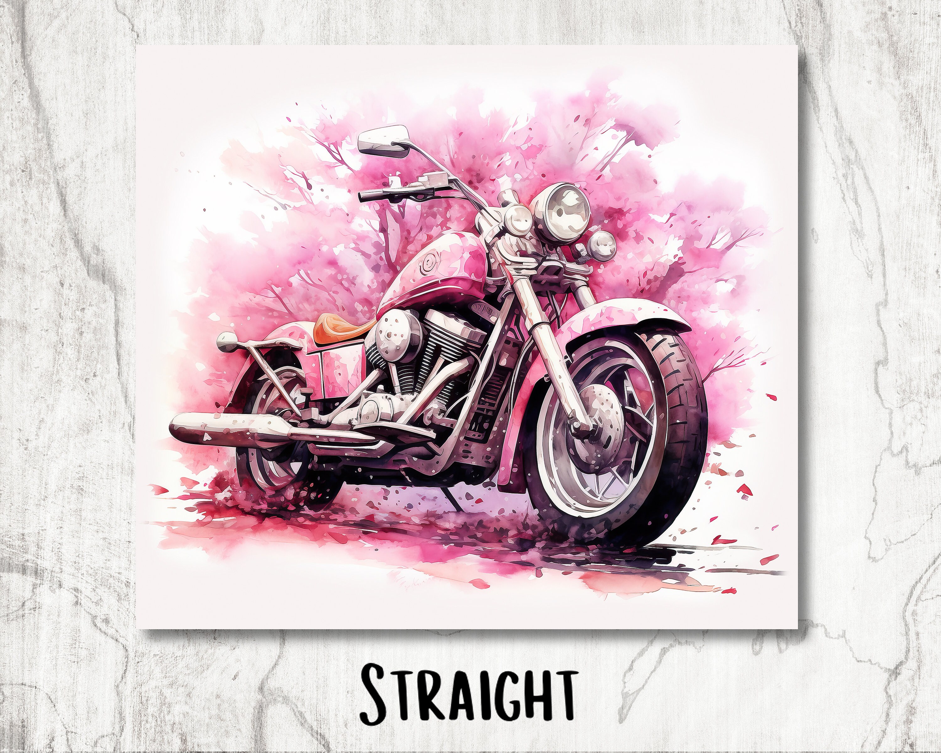 Seamless Motorcycle Wrap 20oz Tumbler, Pink Tumbler Wrap, Straight ...