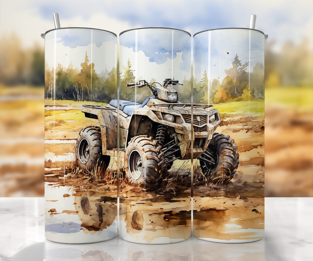 ATV Tumbler Wrap, 4 Wheeler Tumbler Wrap, Watercolor Tumbler ATV Wrap ...