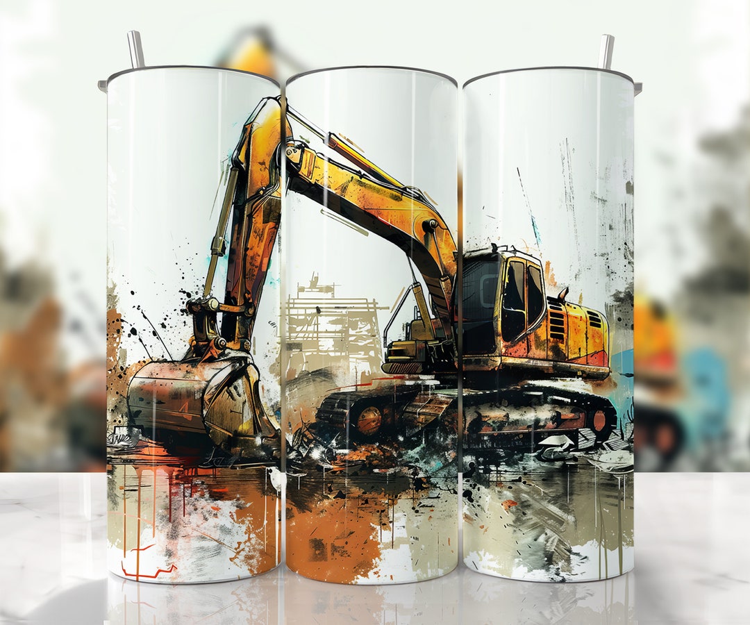 Excavator Tumbler Wrap, Construction Tumbler Wrap, Excavator ...