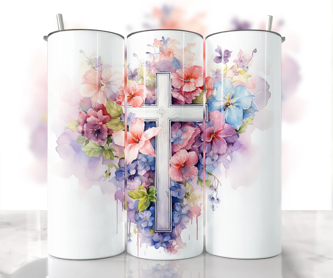 Cross Tumbler Wrap, Cross Sublimation, Faith Tumbler Wrap, Religious ...