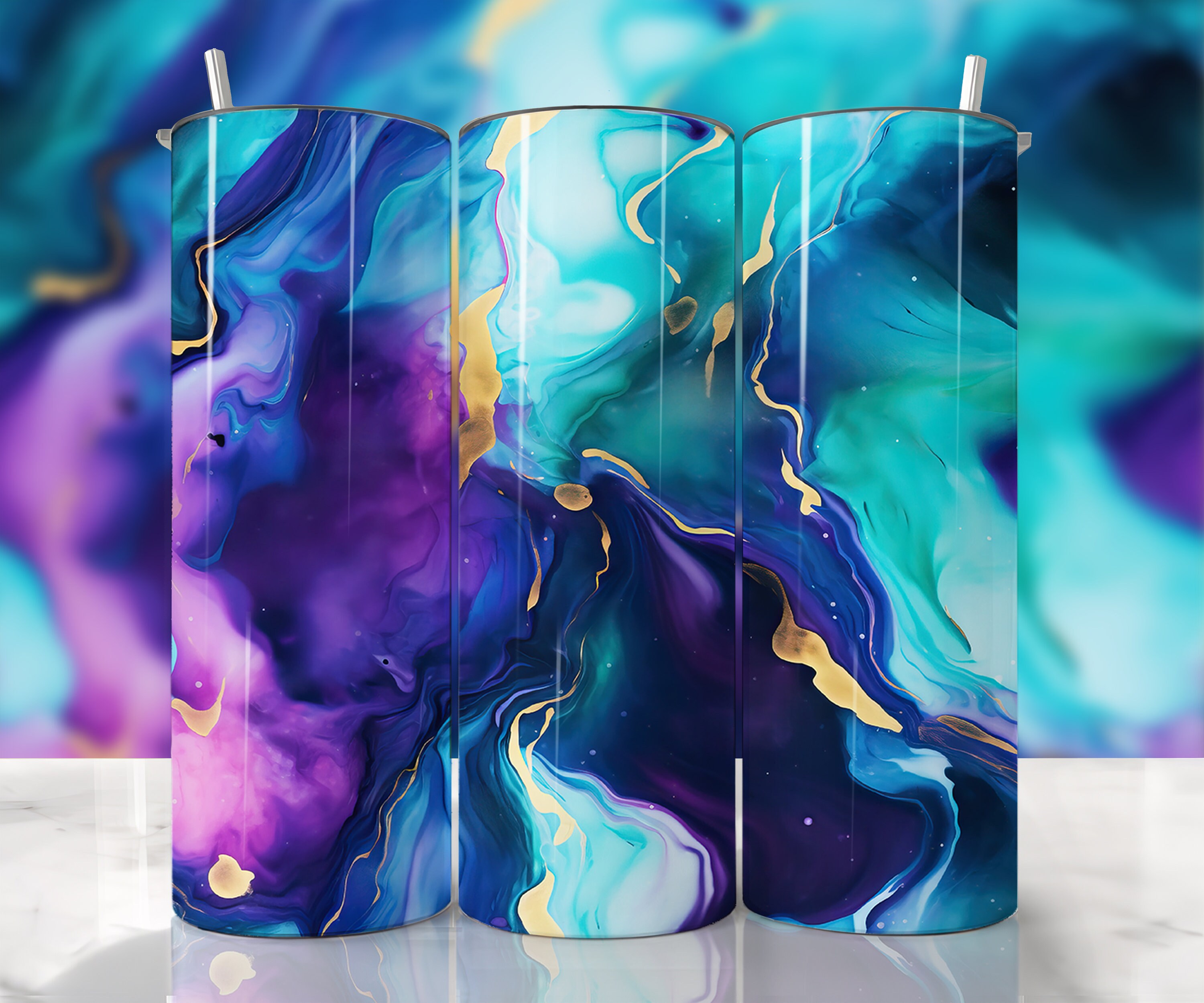 Marble Tumbler Wrap, Seamless Tumbler Wrap, Blue Marble Tumbler Wrap ...