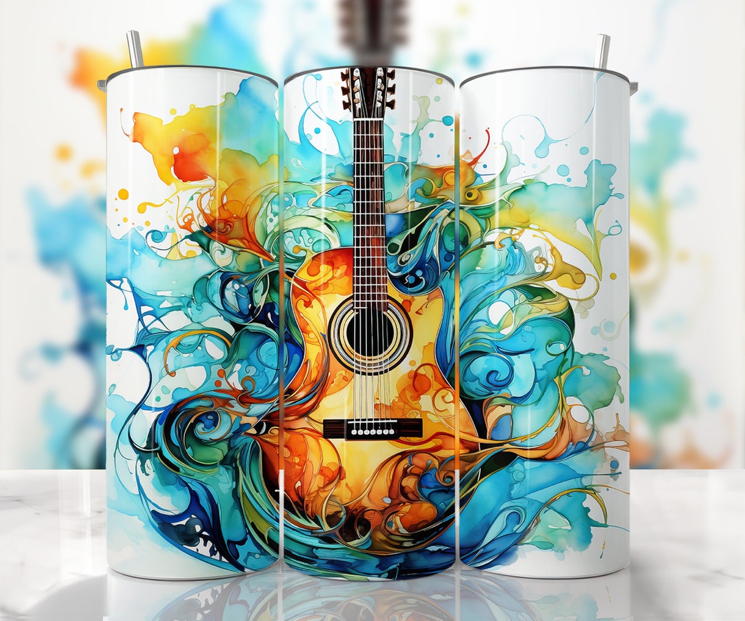 Guitar Tumbler Wrap, Tumbler Wrap, Guitar Sublimation, Straight ...