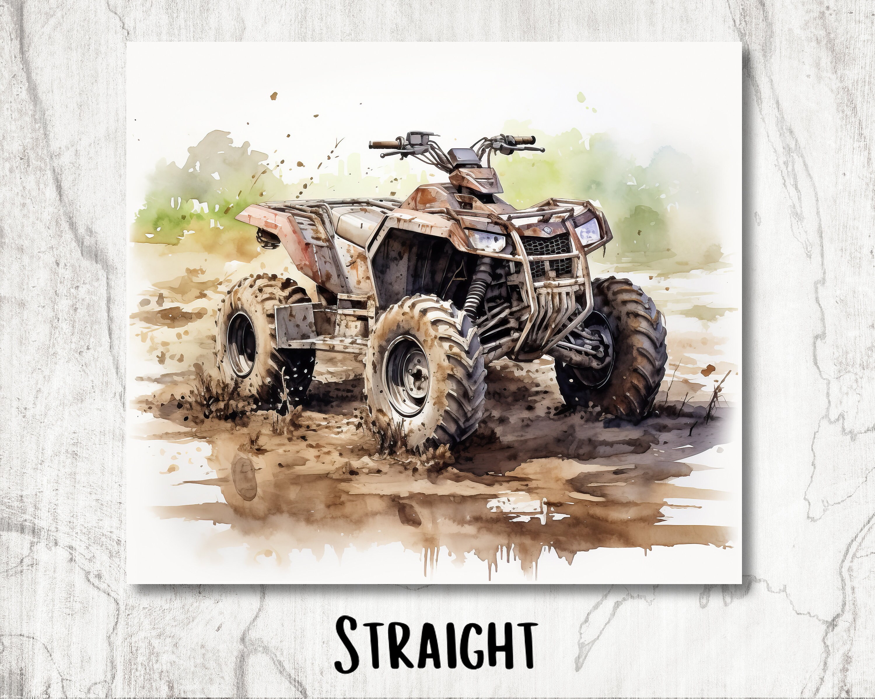 ATV Tumbler Wrap, 4 Wheeler Tumbler Wrap, Watercolor Tumbler ATV Wrap ...