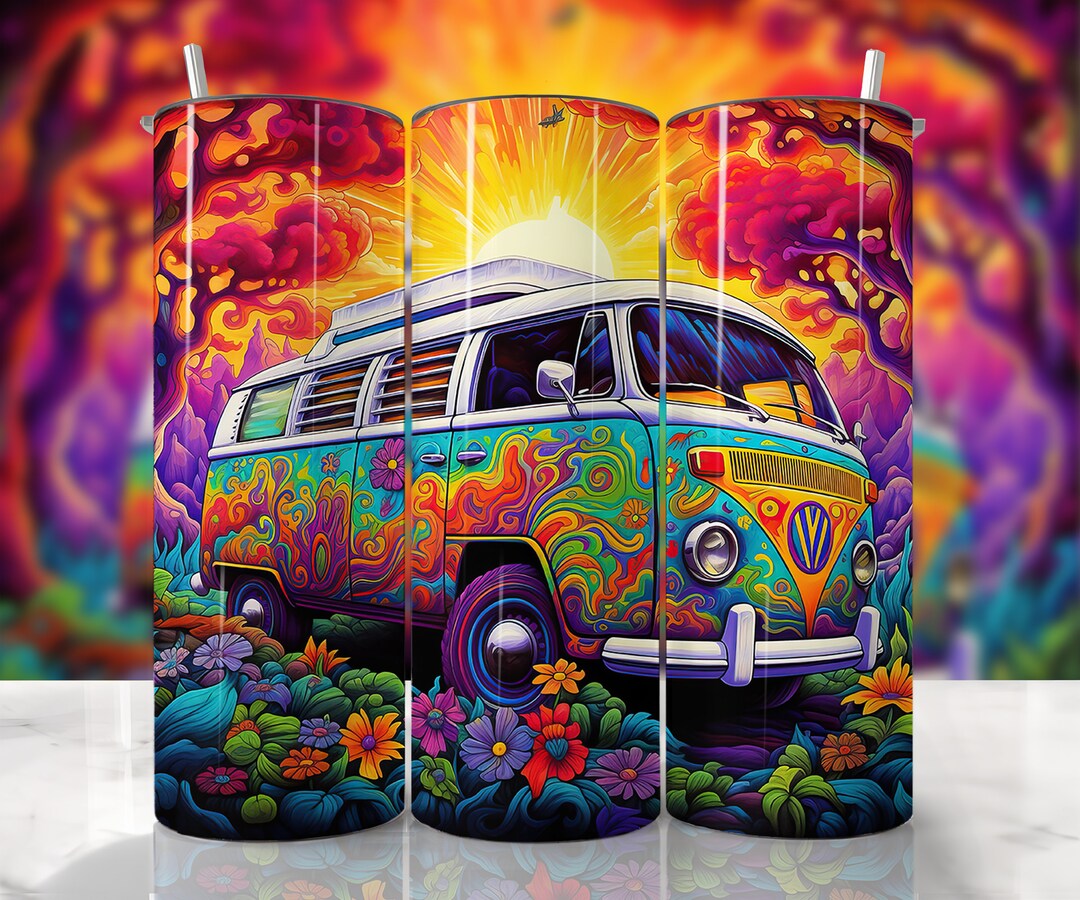 Van Tumbler Wrap, Psychedelic Van Wrap, Straight & Tapered Tumbler ...