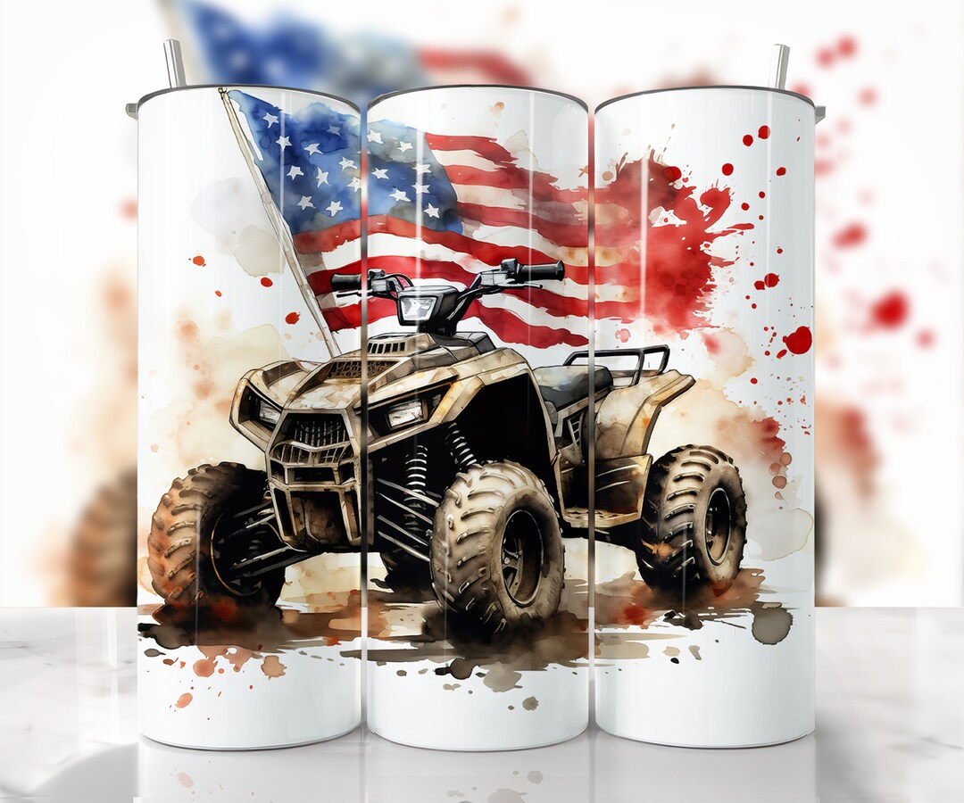 ATV Tumbler Wrap, Watercolor Tumbler ATV Wrap, American Tumbler Wrap ...