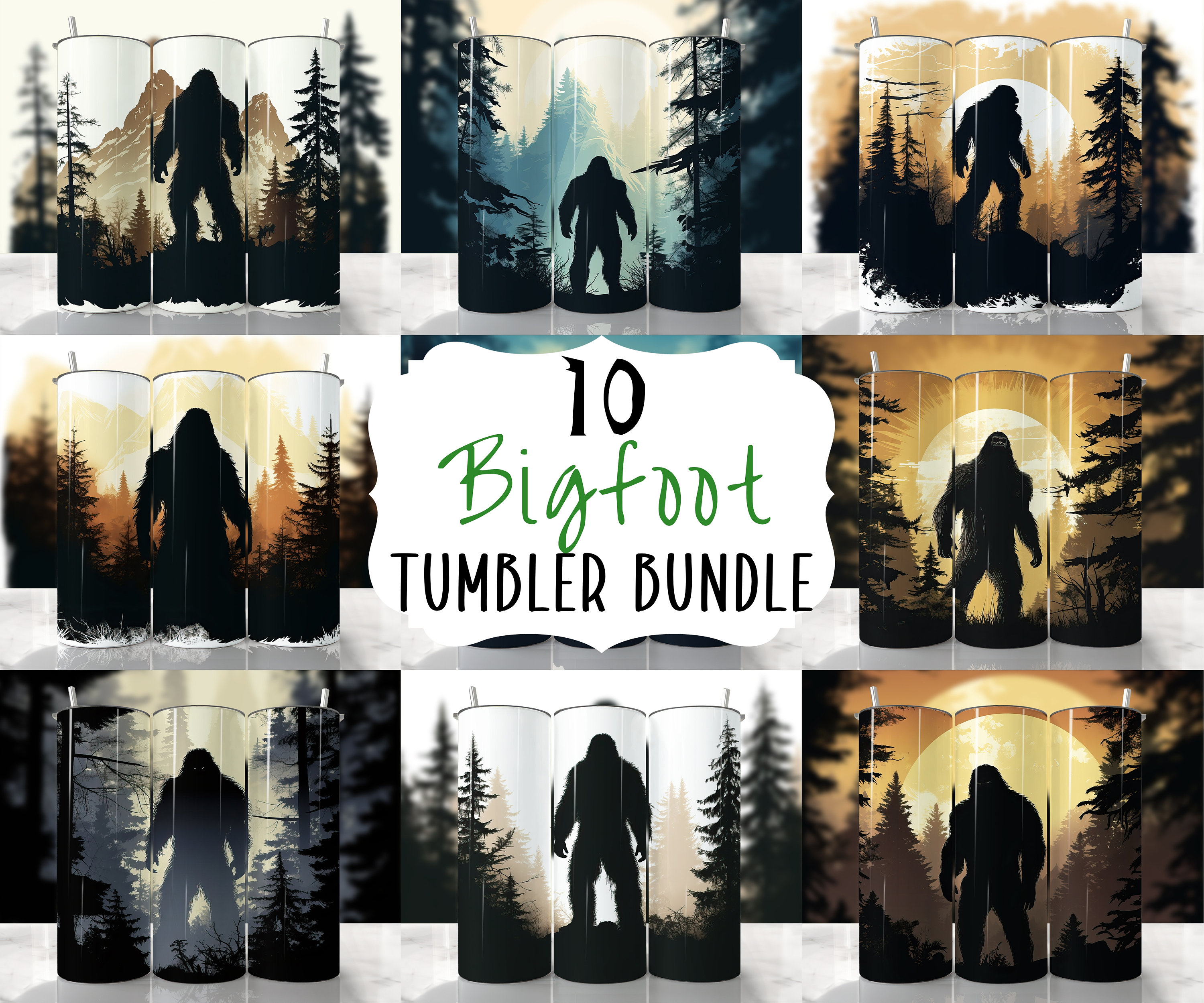 Bigfoot Tumbler Wrap Bundle, Sasquatch Tumbler, Bigfoot Tumbler ...