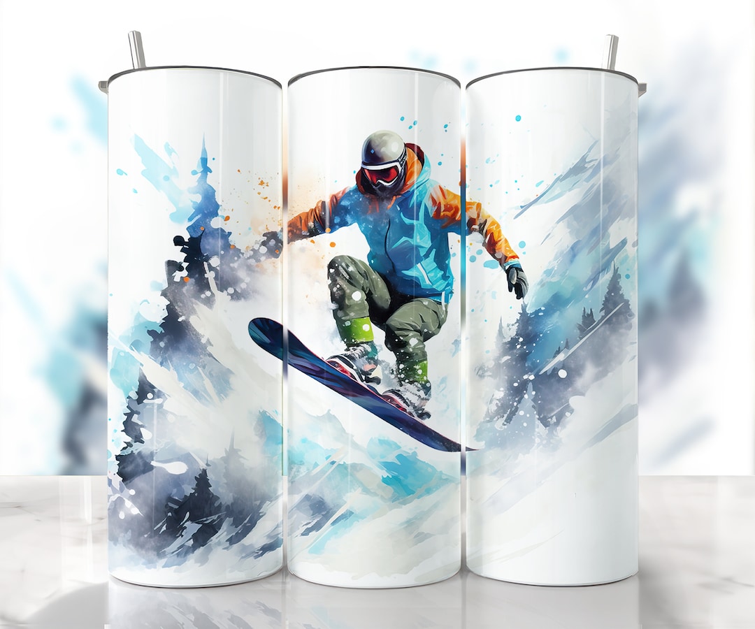 Snowboarding Tumbler Wrap, Snowboard Sublimation, Snowboarding ...