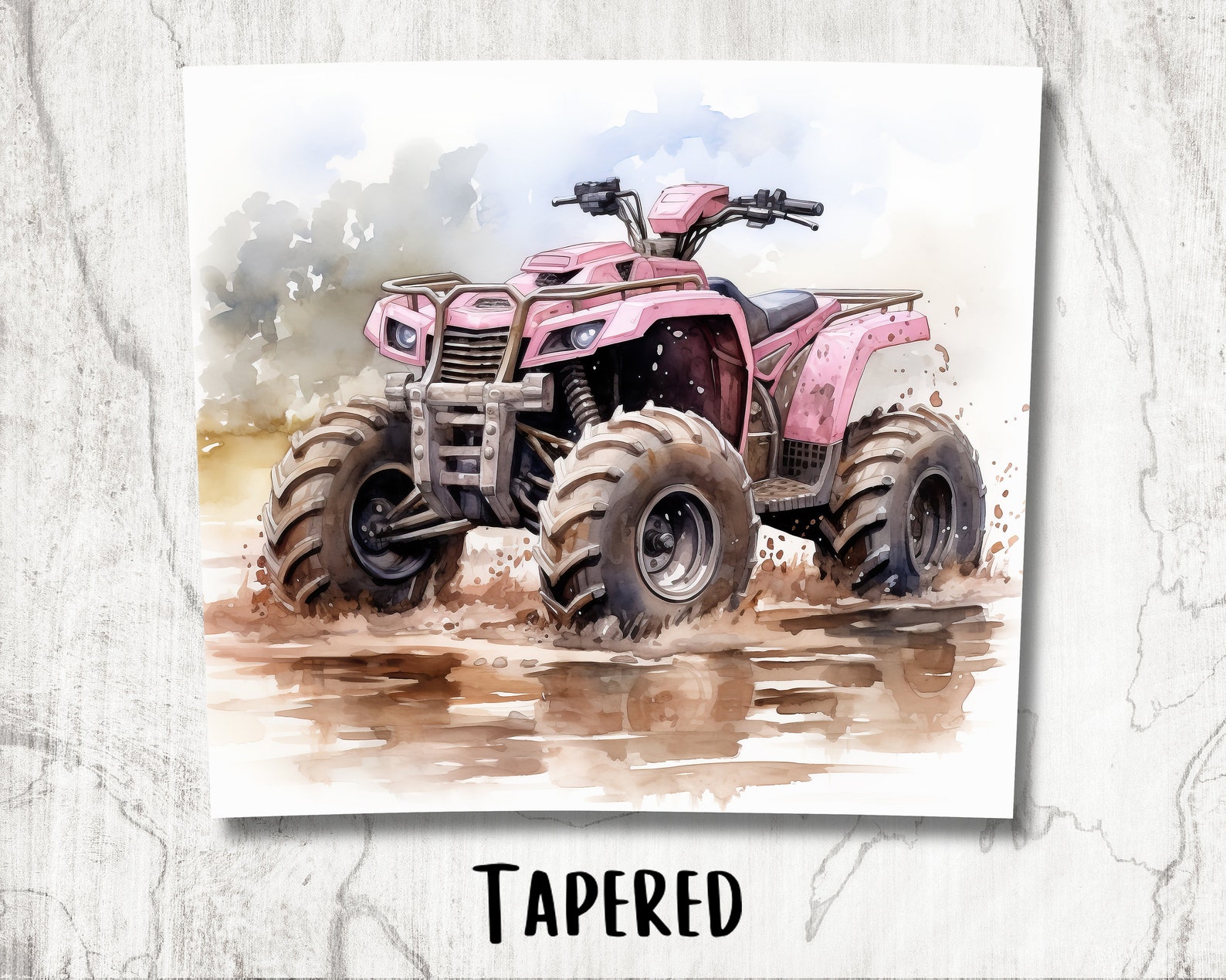ATV Tumbler Wrap, Watercolor Tumbler ATV Wrap, Pink 4 Wheeler Tumbler ...
