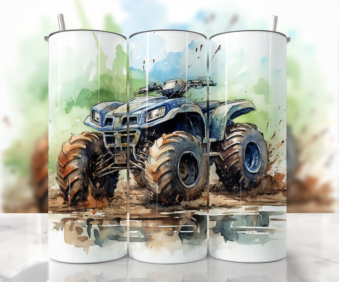 ATV Tumbler Wrap, 4 Wheeler Tumbler Wrap PNG, Watercolor Tumbler ATV ...