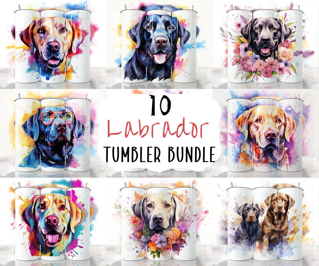 Labrador Retriever Tumbler Wrap, Seamless Tumbler Wrap, Dog Sublimation ...