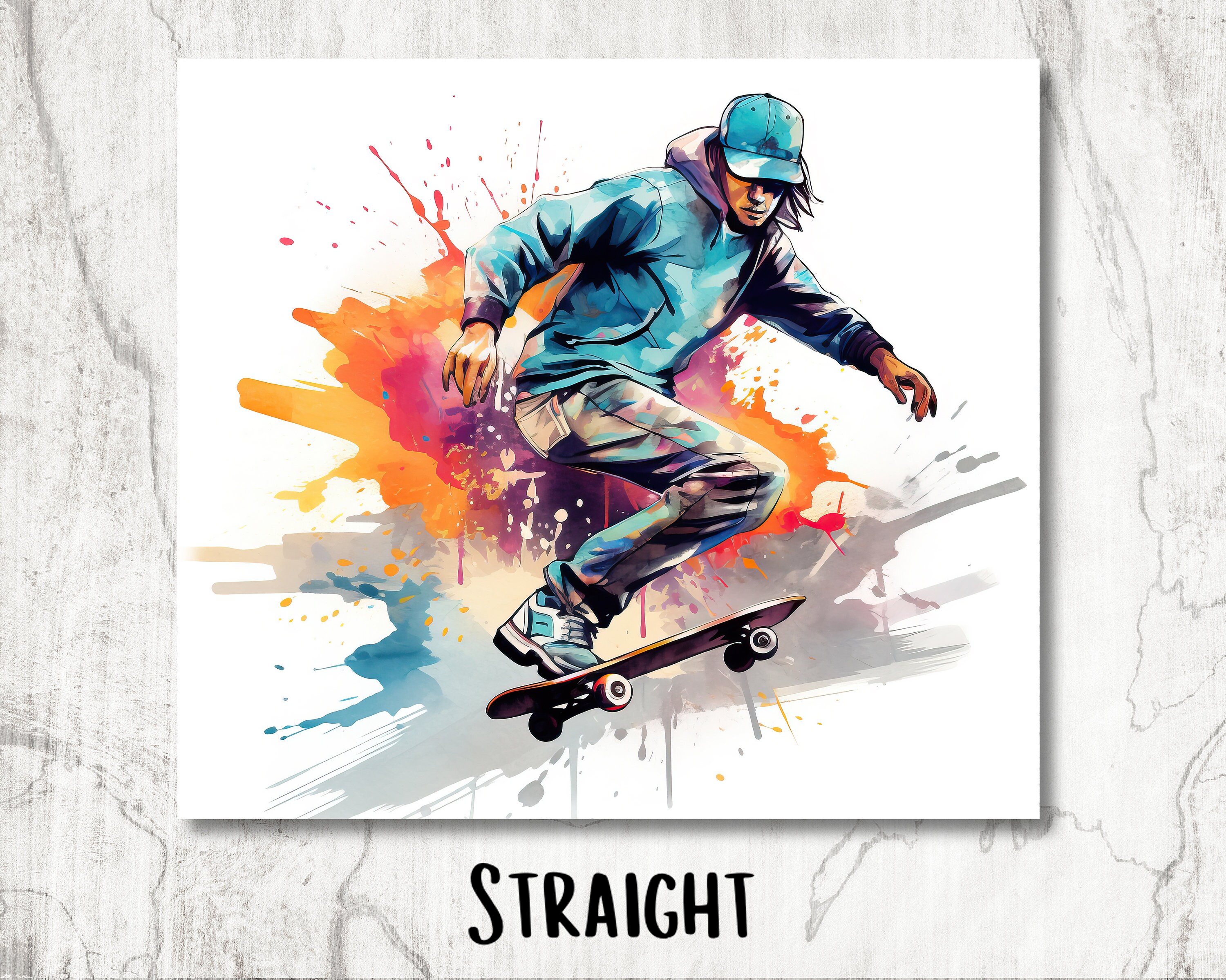 Skateboarding Seamless Tumbler Wrap, Skateboard Sublimation PNG ...