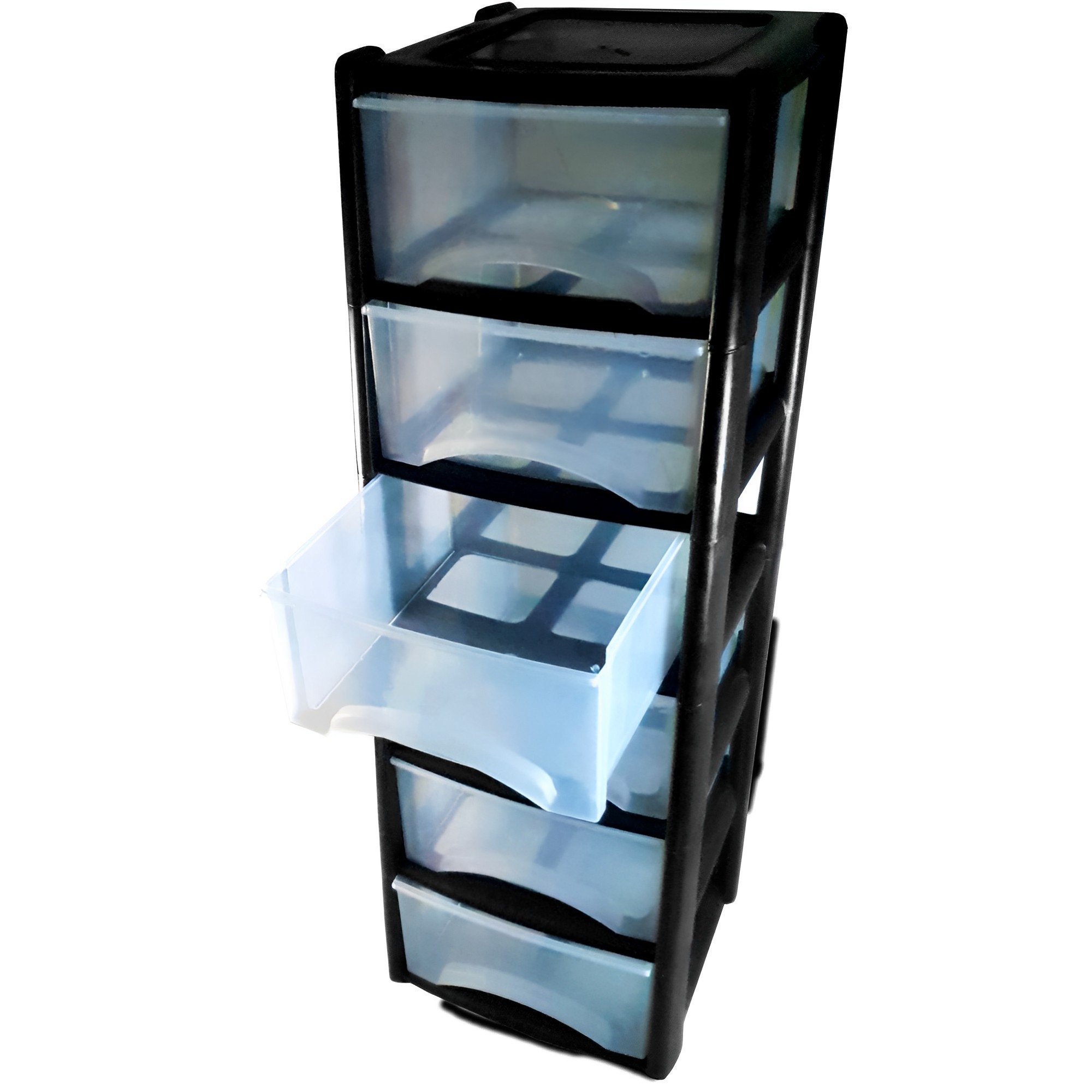 6 Drawer A4+ Tower Plastic Draw Storage Unit Office Home School Bedroom ...