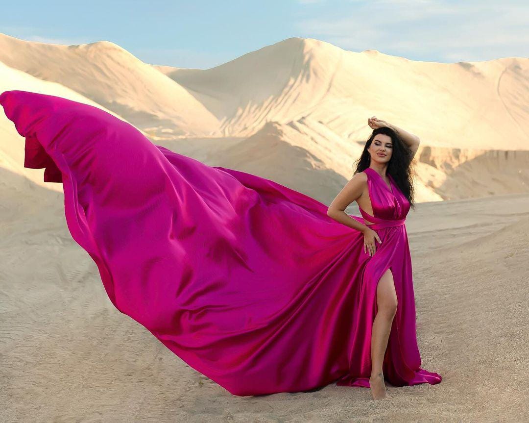 Custom Train Dress up to 5m | Satin Flying Dress for Photoshoot | Long ...