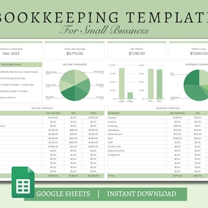 Bookkeeping Template for Small Business | Google Sheets Bookkeeping Template Spreadsheet | Easy ...
