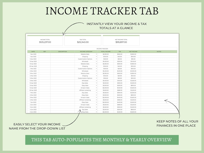 Business Bookkeeping Google Sheet Template: Financial Tracker (digital ...